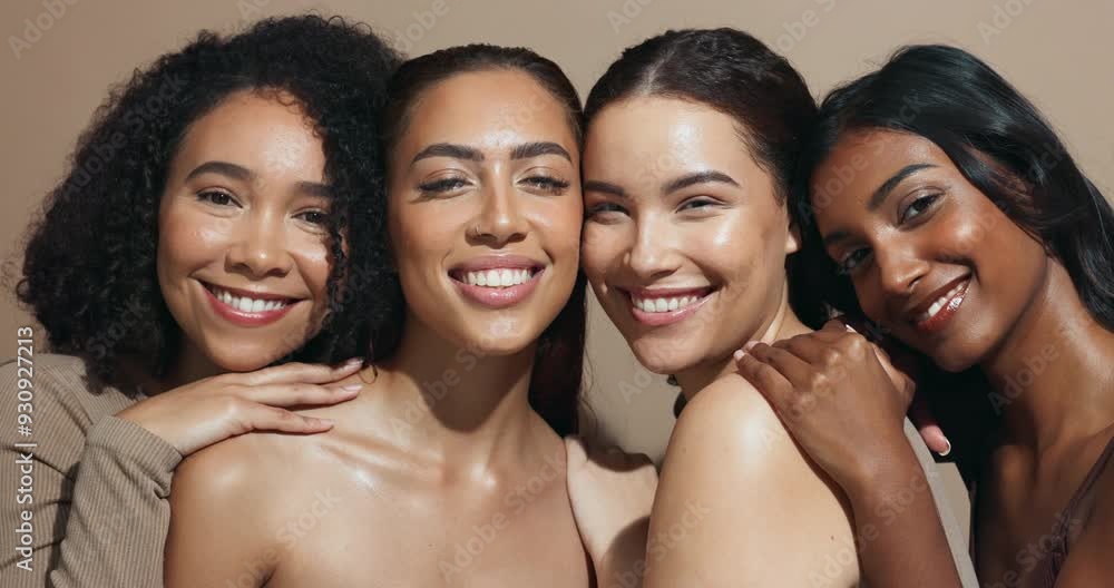 Skincare, health and face of women with natural, beauty and cosmetic ...