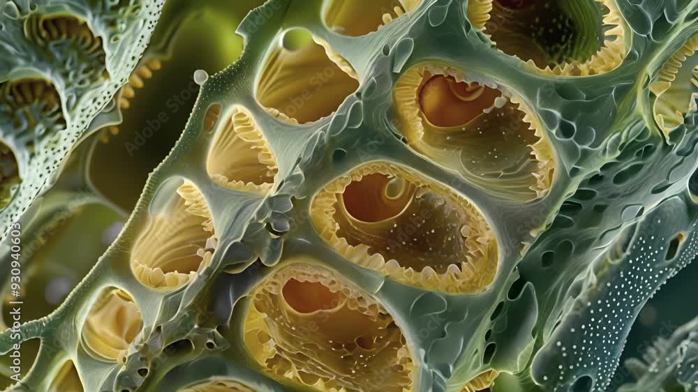 An electron microscope image of the cristae the folds in the inner ...