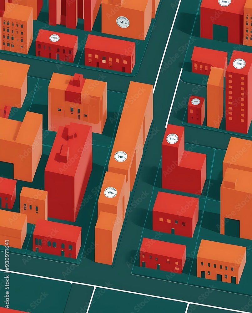 Geofencing and location based marketing concept illustration. With GPS ...