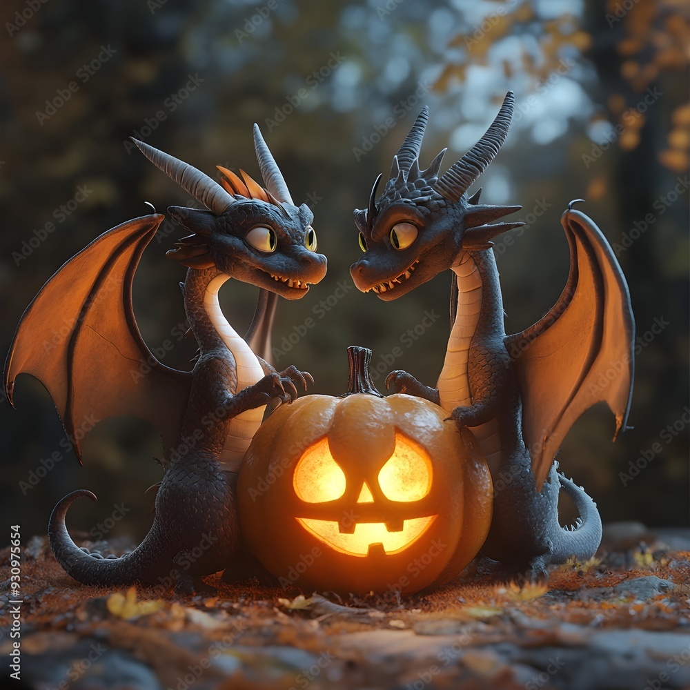 A chilling 3D rendered depiction of a fearsome dragon like creature ...