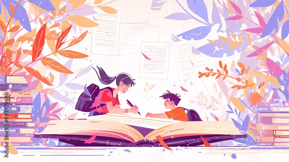 This image illustrates people engaging in learning activities using a ...