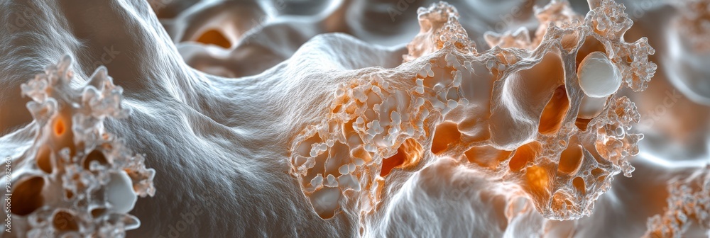 This visual illustration shows how osteoclasts break down bone tissue ...
