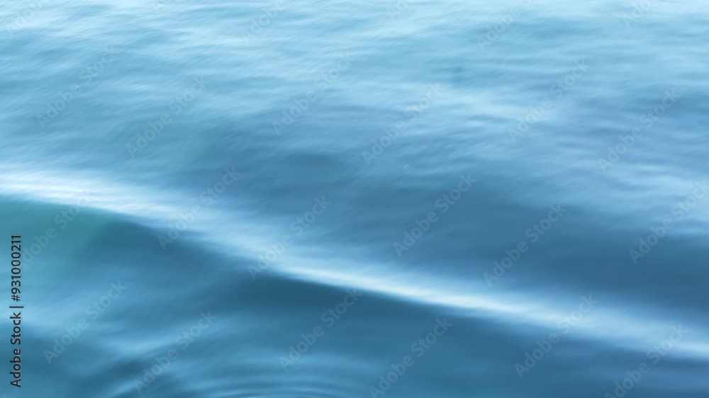 Blue sea water surface waves ripples and ship wake texture 4k footage ...