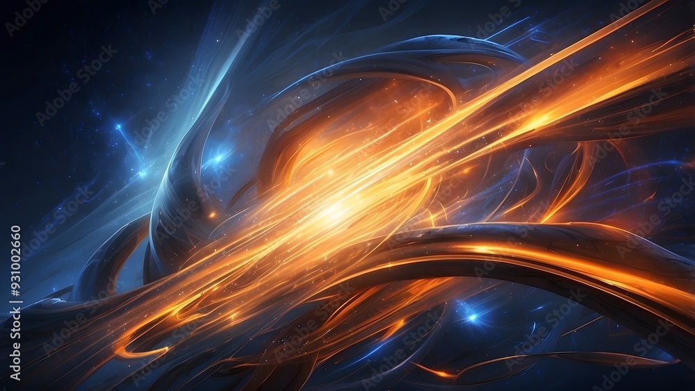 Flash of speed of highly fast glowing lights on roads with futuristic ...