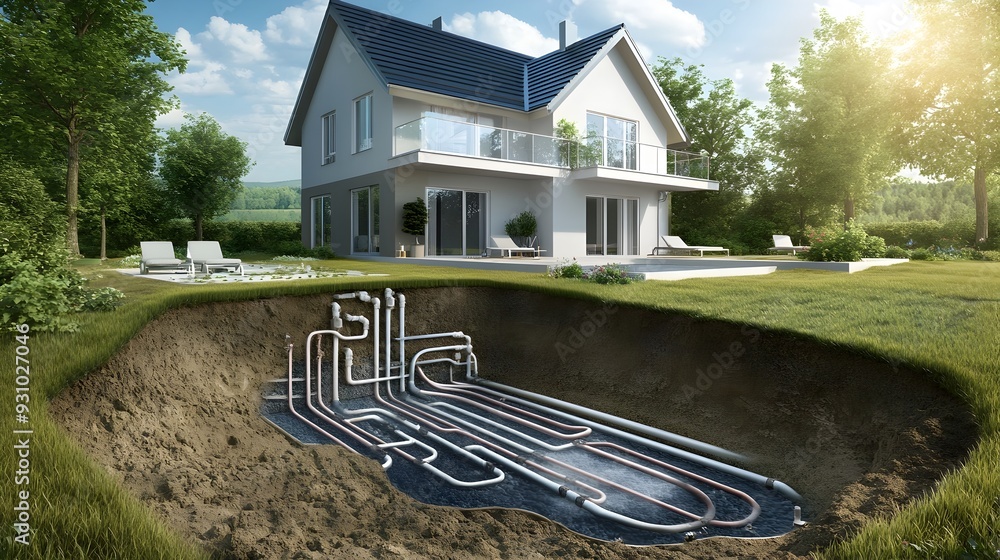 Sustainable Geothermal Heating Solution Cutaway View of Building s Eco ...