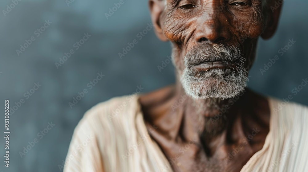 Malnourished person suffering from parasitic infection illustrating the ...
