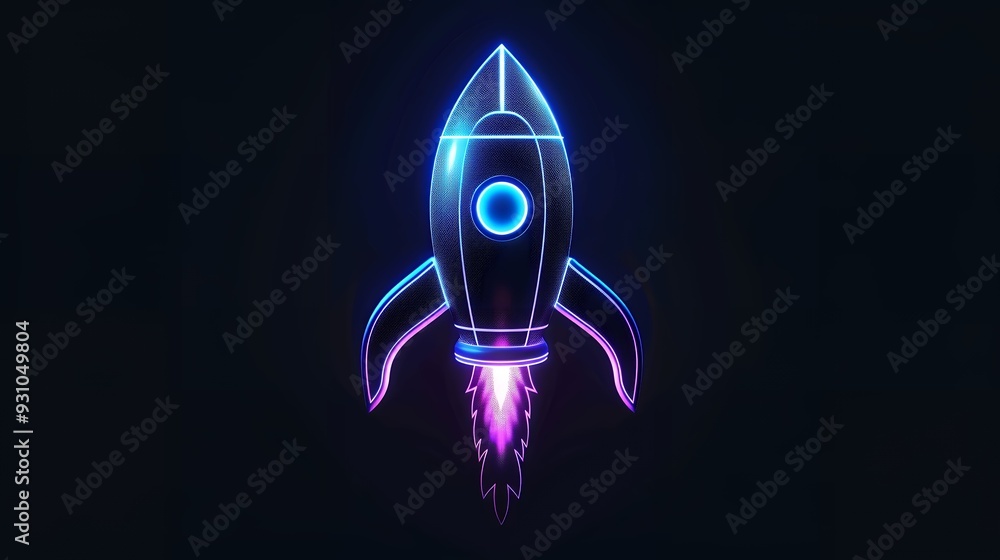 Digital rockets launch into outer space. Boosting and taking off career ...