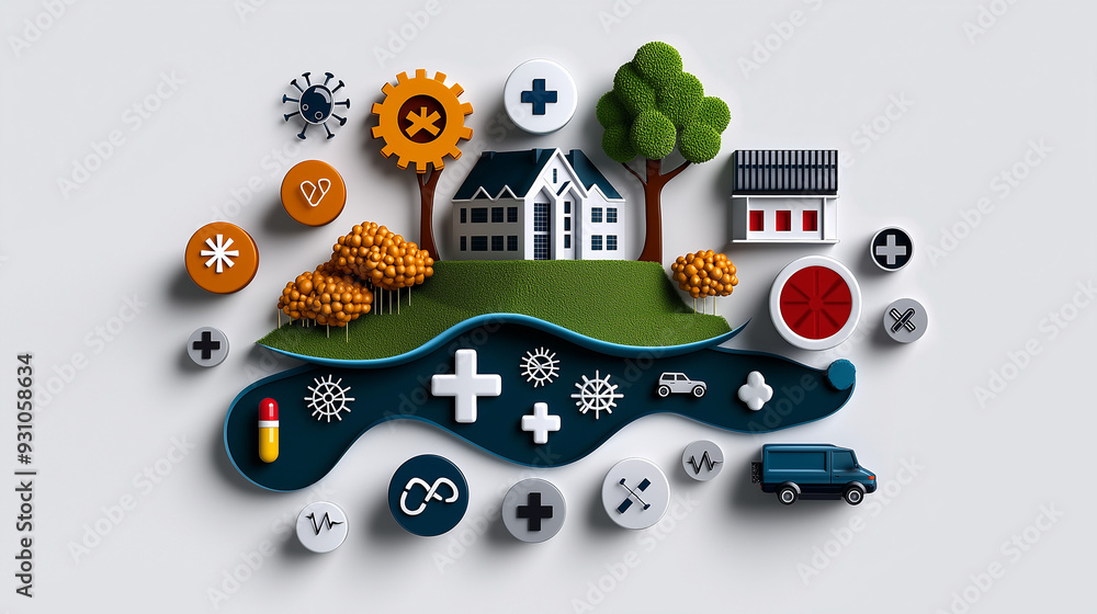 An educational health infographic featuring symbols for prevention and ...