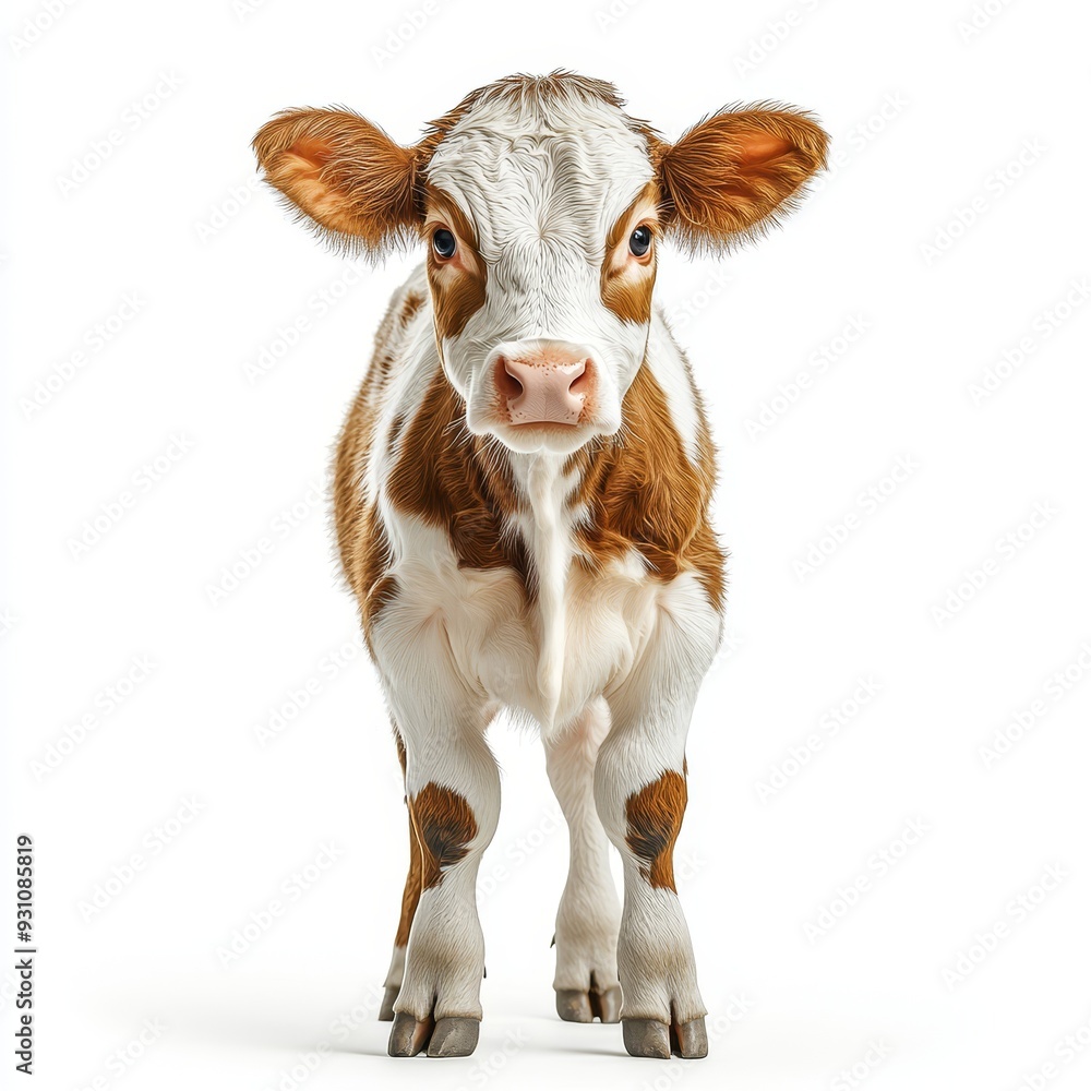 Portrait of a cow full body standing front view is 511 cow, animal ...