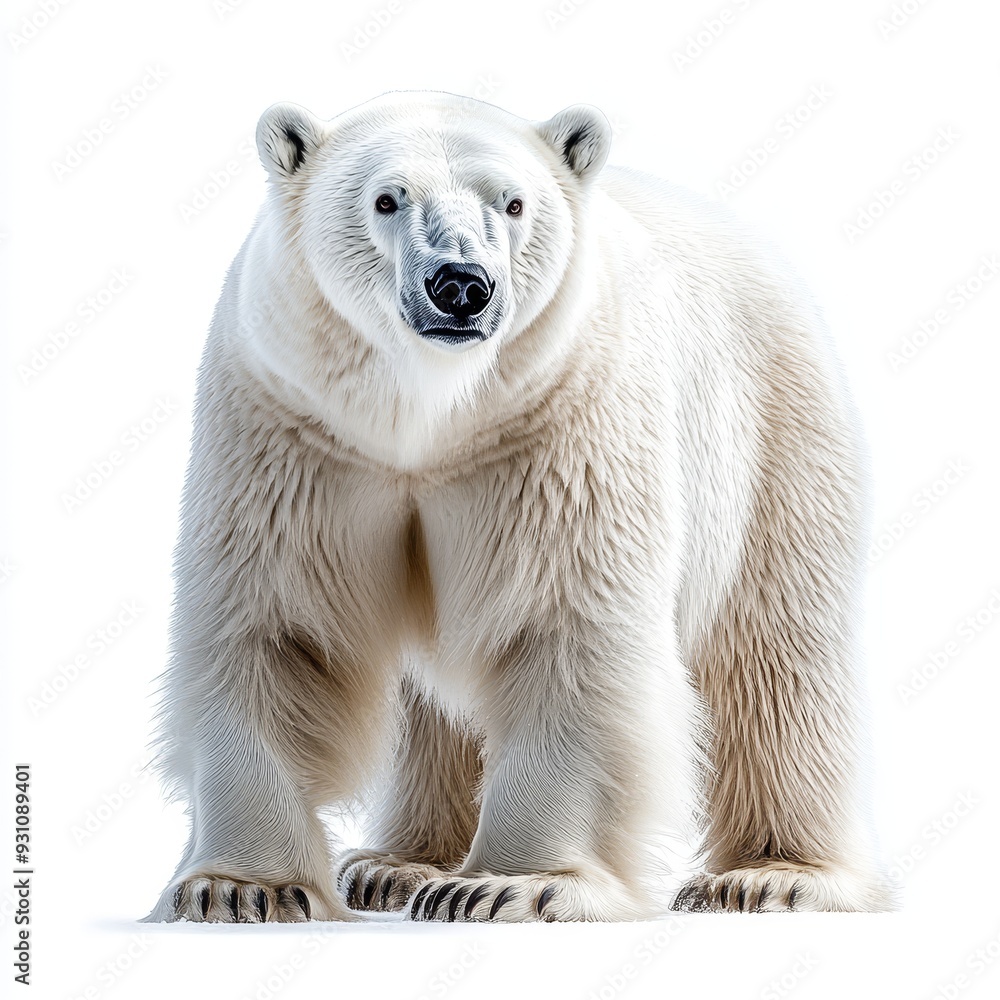 Portrait of a polar bear full body standing front 405 bear, polar ...