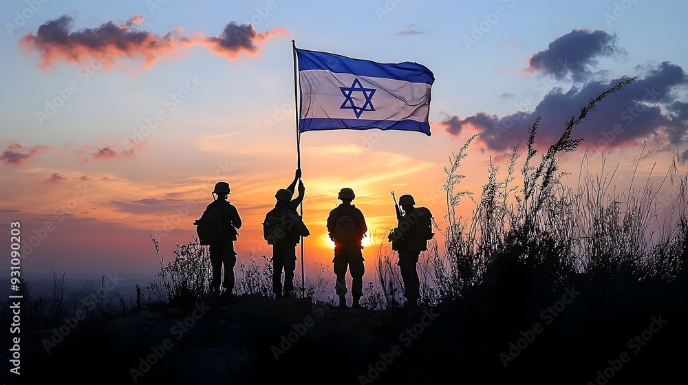 Israeli Soldiers Performing National Flag Raising Ceremony at Military ...