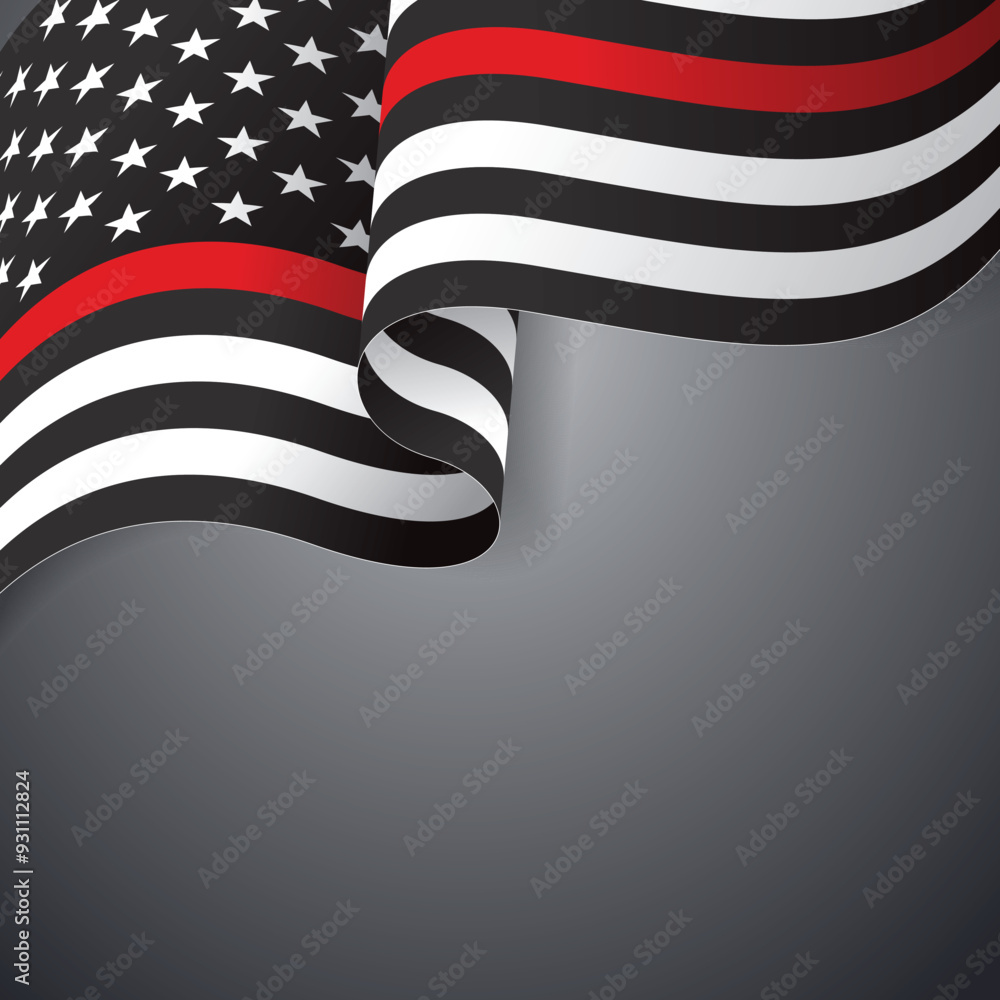 thin red line american flag, vector graphic design Stock Vector | Adobe ...