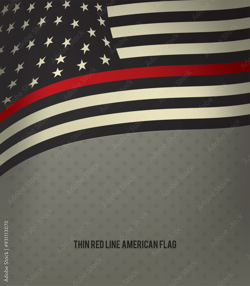 thin red line american flag, vector graphic design Stock Vector | Adobe ...