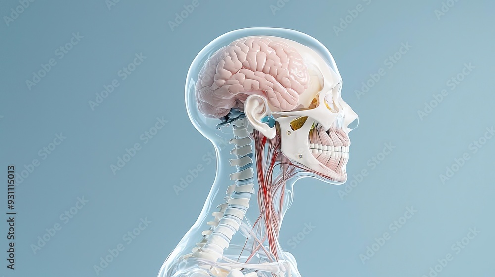 A 3D model demonstrating the physiological response of muscles to pain ...