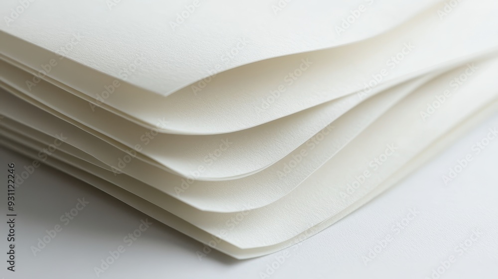 Fine, smooth bond paper is stacked with a soft, clean texture ...