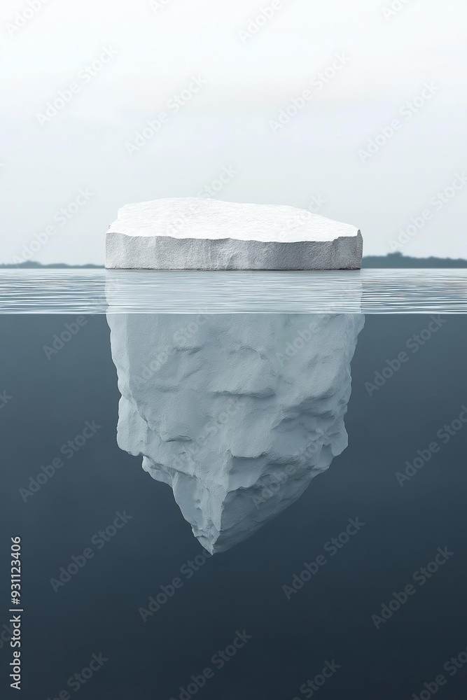 Iceberg - Tip of the Iceberg. Realistic iceberg with hidden mass below ...