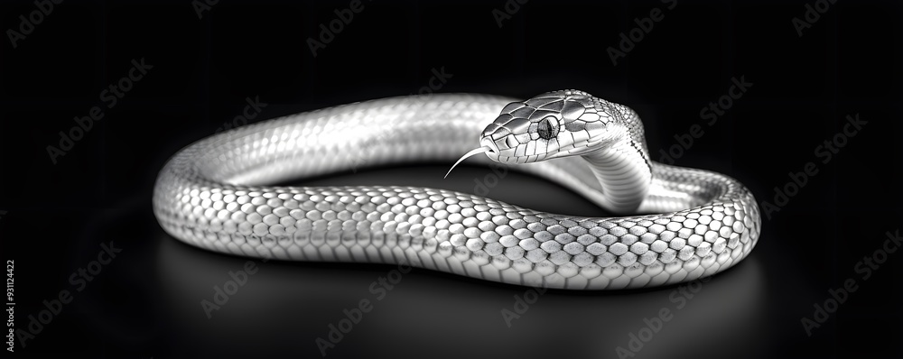 Naga half-human, half-snake form suggested by curved lines. minimalist ...