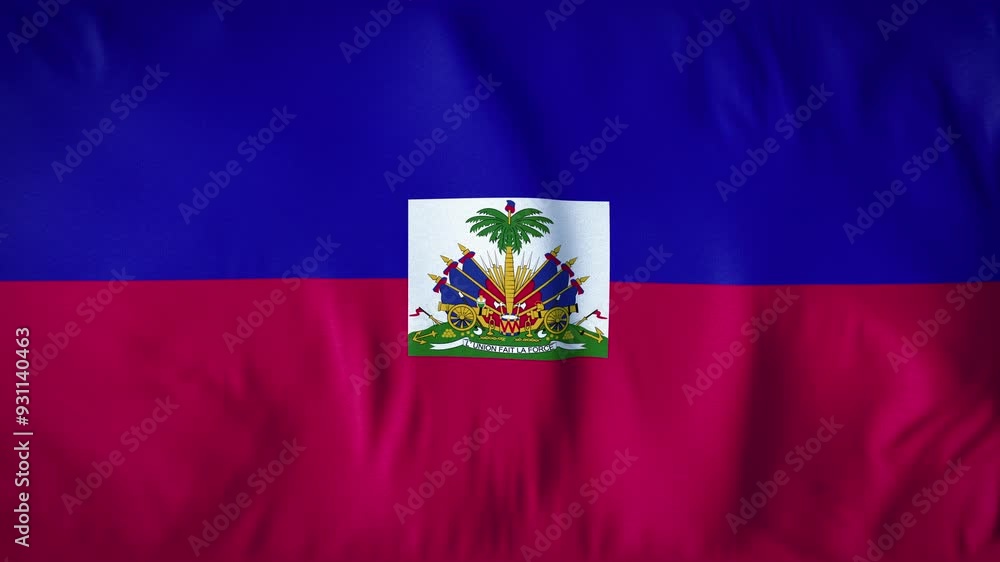 HAITI COUNTRY FLAG. A mesmerizing, ultra-slow-motion video of a high ...