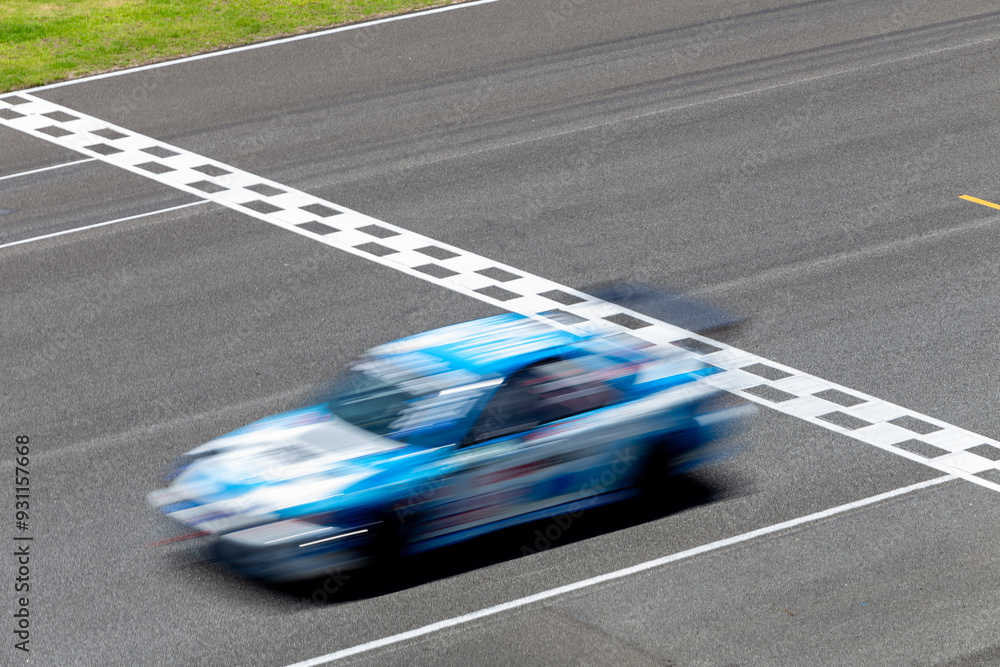 Motion blur race car racing on speed track, Car race on the ...