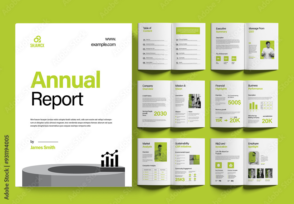 Company Annual Report Stock Template | Adobe Stock