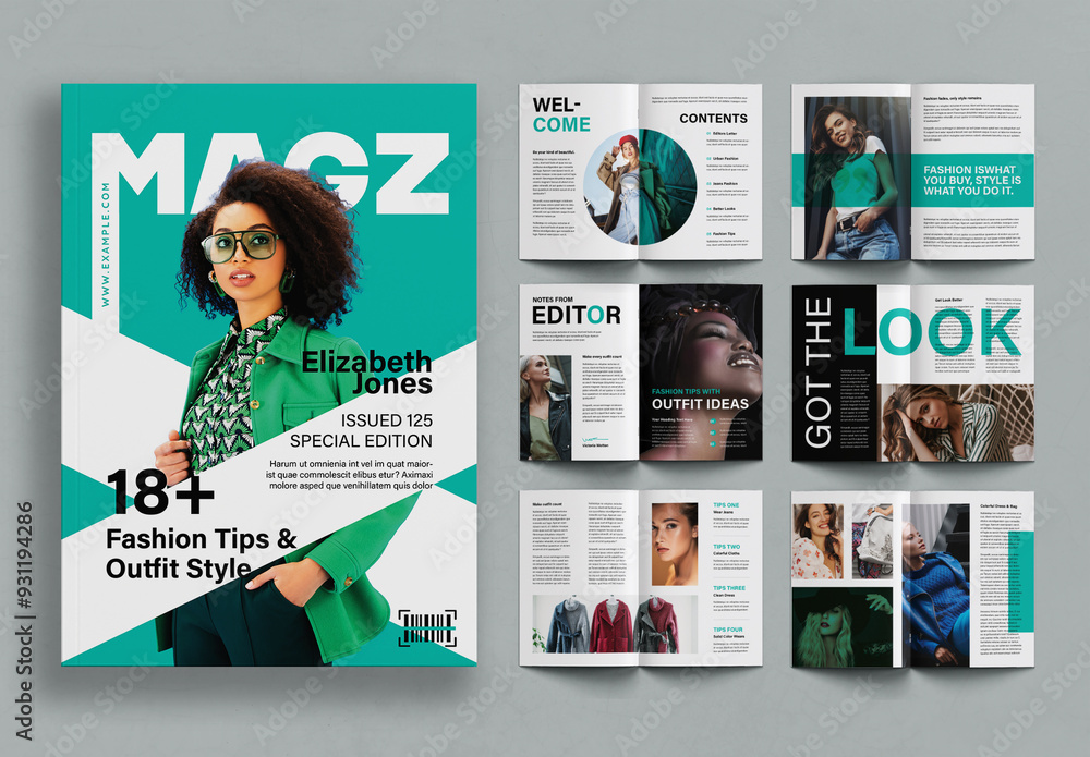 Fashion Magazine Template Stock Template | Adobe Stock