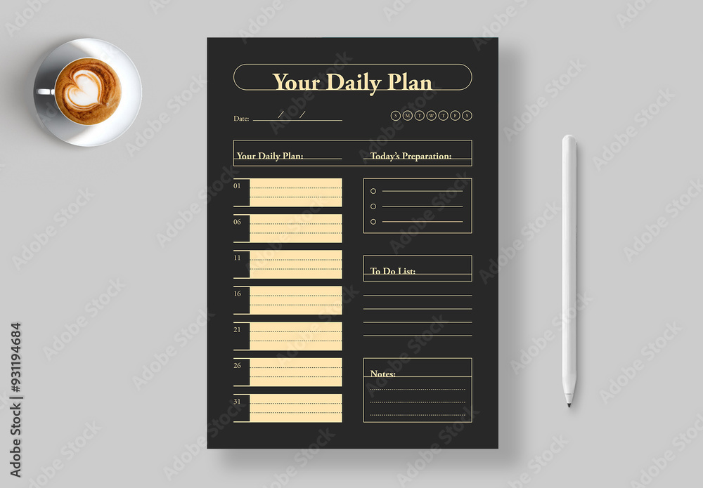 Planner Template Layout Stock Template | Adobe Stock