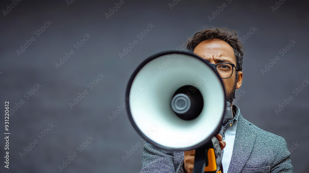 Foto de Man Announcing Through Megaphone, Business Communication ...