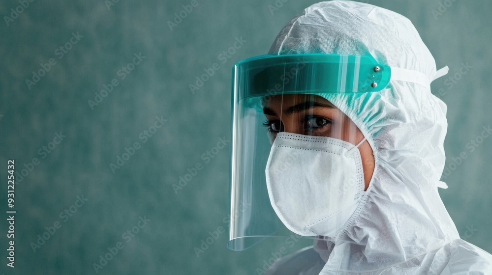 Minimalist flat design of a medical face shield using basic shapes and ...