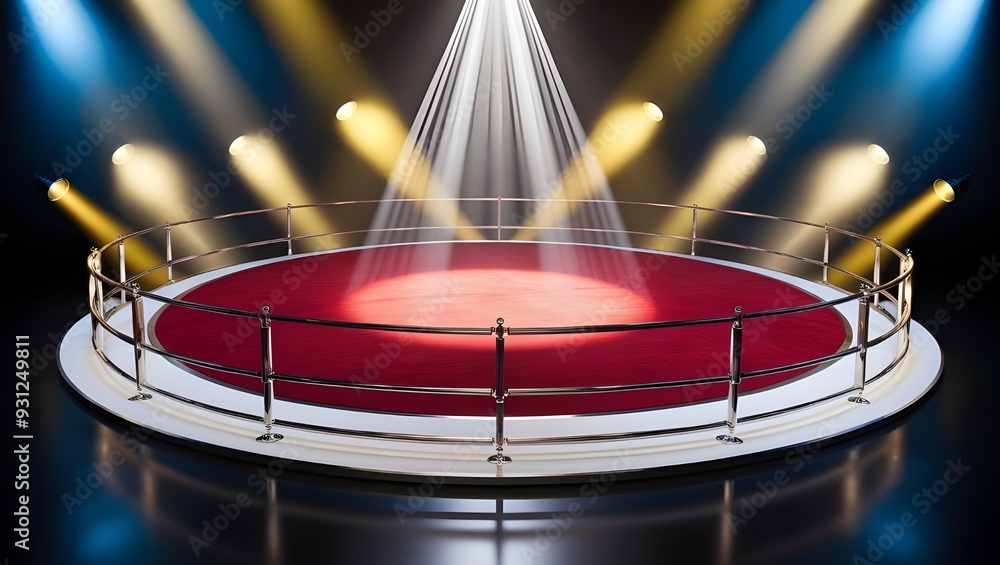 Spotlight on the Red Carpet round stage with Stage Lighting , created ...