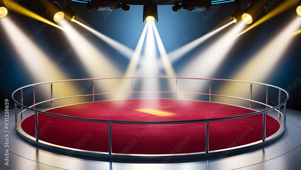 Spotlight on the Red Carpet round stage with Stage Lighting , created ...