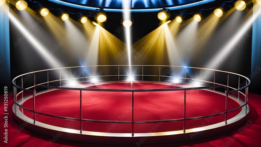 Spotlight on the Red Carpet round stage with Stage Lighting , created ...