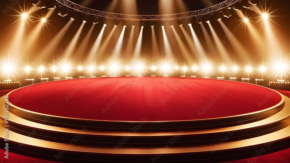Spotlight on the Red Carpet round stage with Stage Lighting , created ...