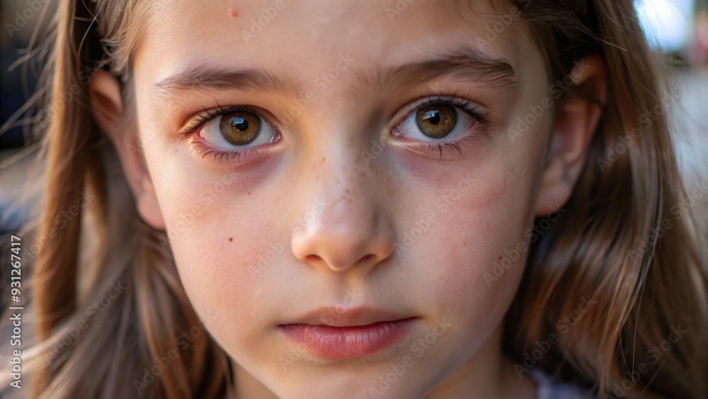 A Close Up Of The Girl’s Face Focusing On Her Expressive Eyes She Is Gazing Directly Into
