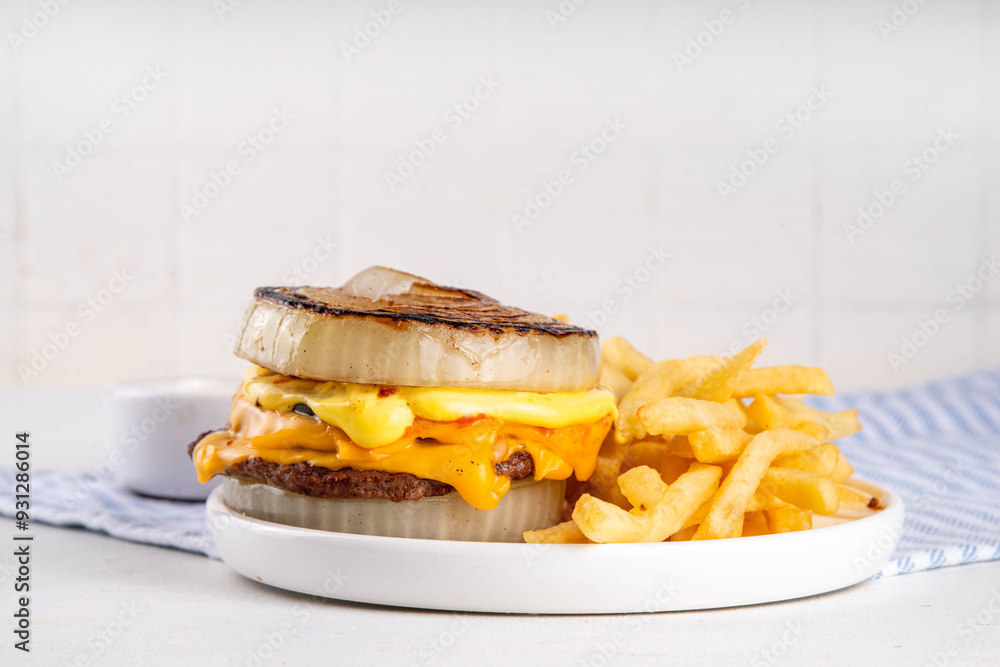 Flying Dutchman Onion Wrapped viral trendy Burger. Homemade ...