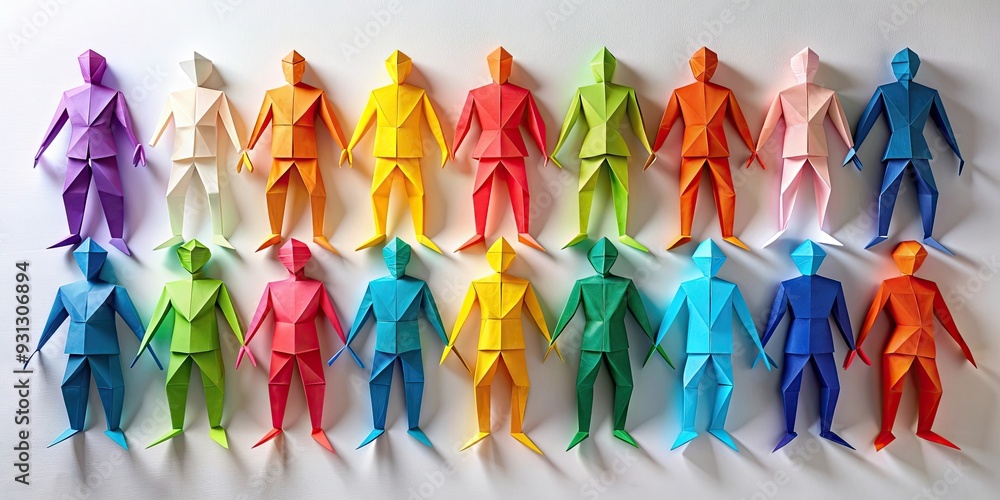 Vivid color origami paper human body parts, origami, paper art ...