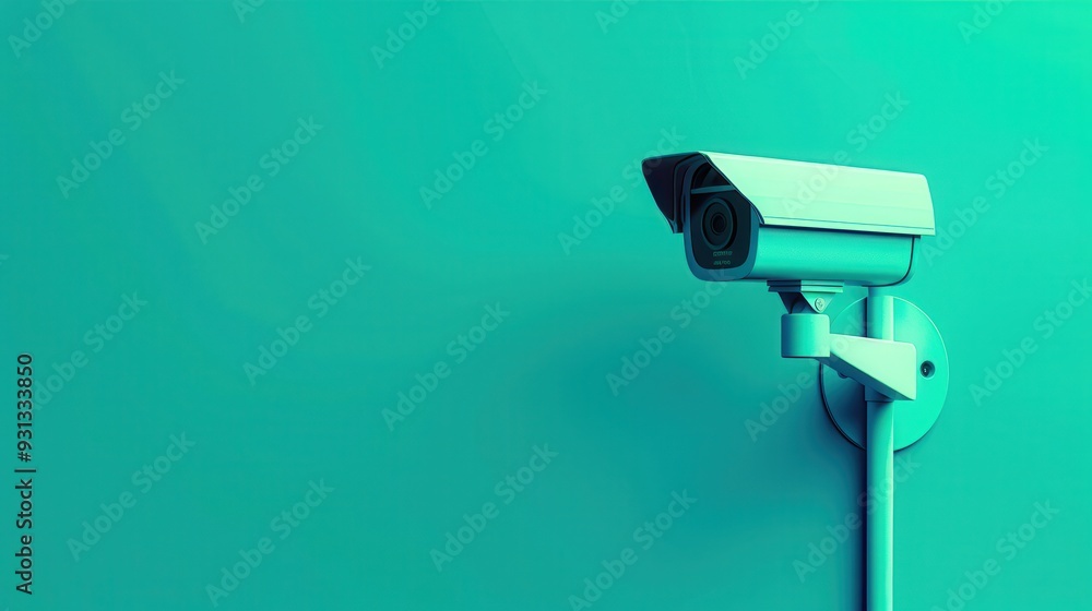Surveillance Technology Background, vibrant blue and green texture ...