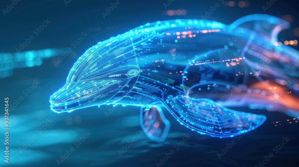 Sleek Dolphin Animation, a modern digital representation of a dolphin ...