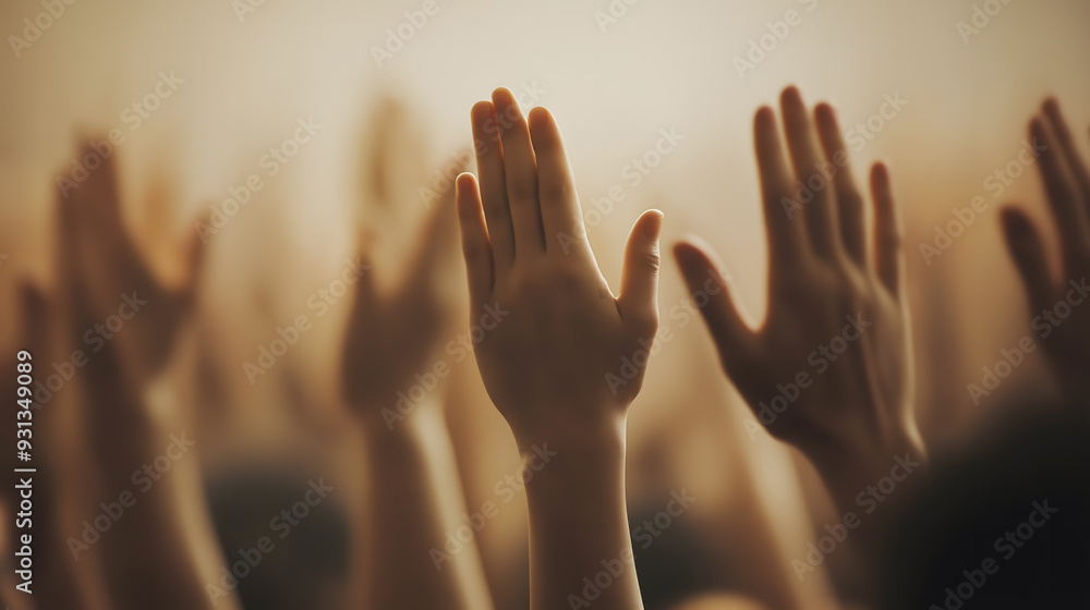 Hands Raised in Prayer: A Symbol of Praise and Worship. The image ...