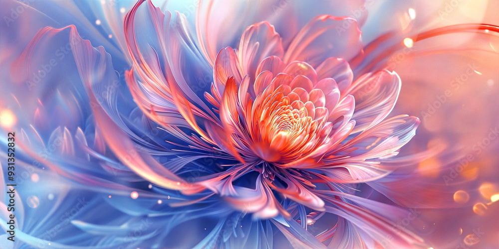 Delicate background of graceful lily flower. Flowing pastel colors ...