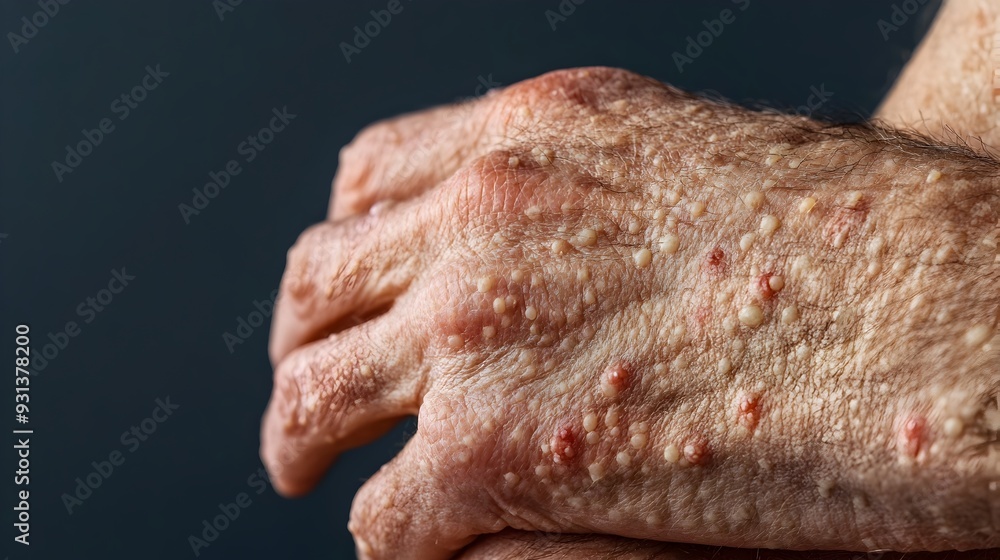 Extreme Close Up of Scabies Skin Rash with Inflamed Bumps and Lesions ...