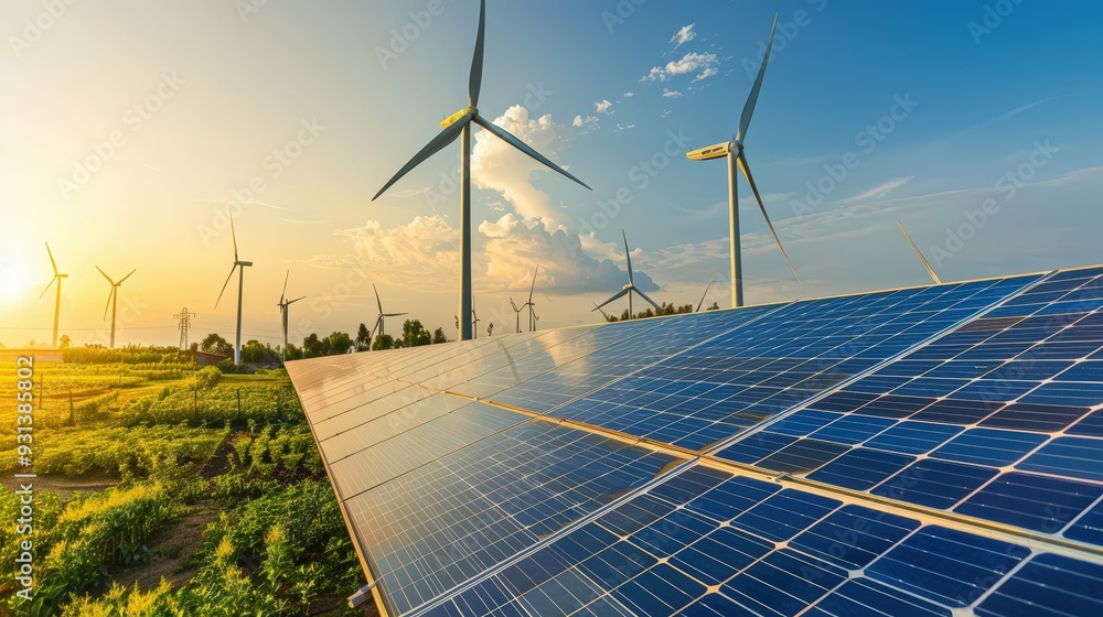 Renewable energy sources like solar and wind power offer sustainable ...
