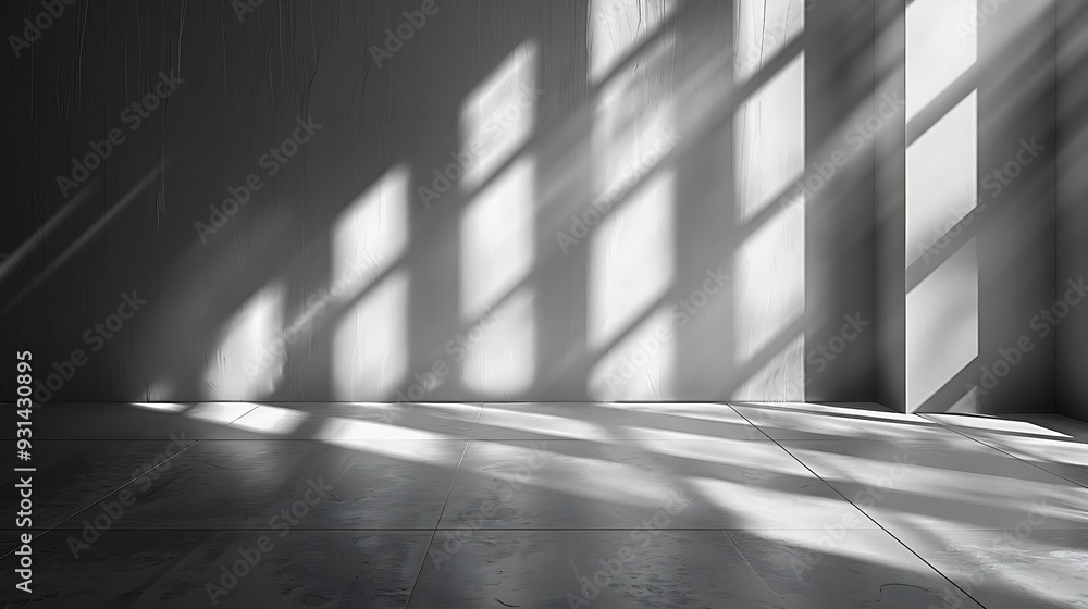 Gray shadow and light blur abstract background on white wall from ...
