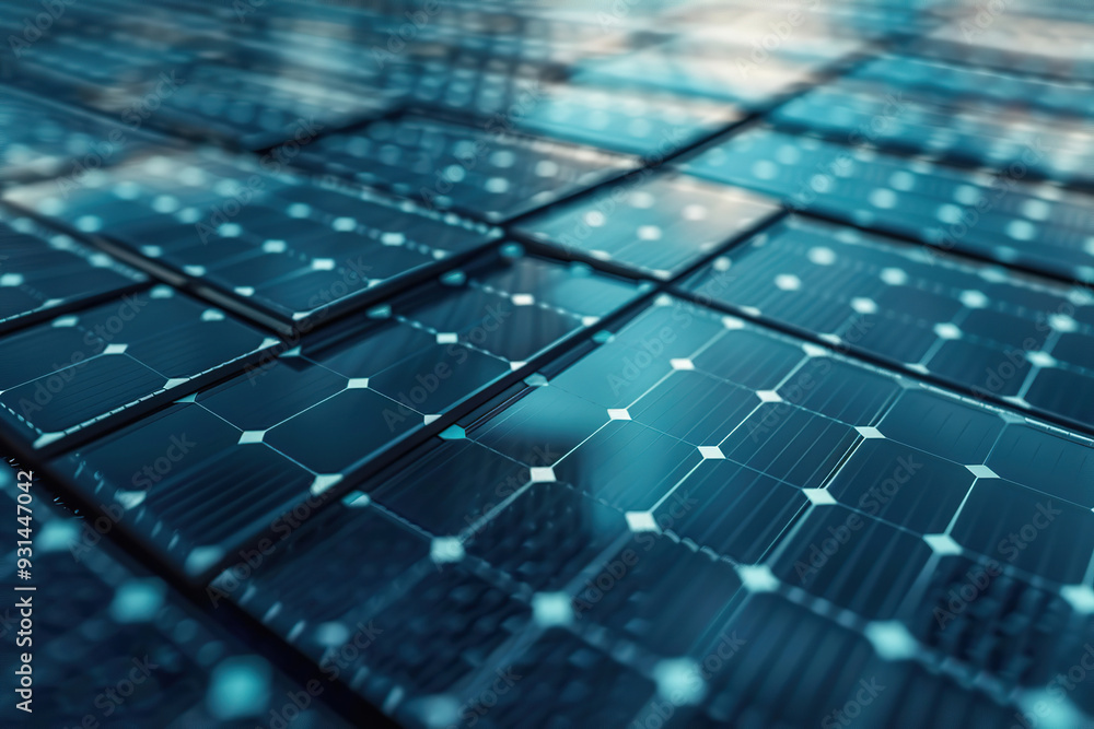 Generative ai on theme of solar cell panels in a photovoltaic power ...