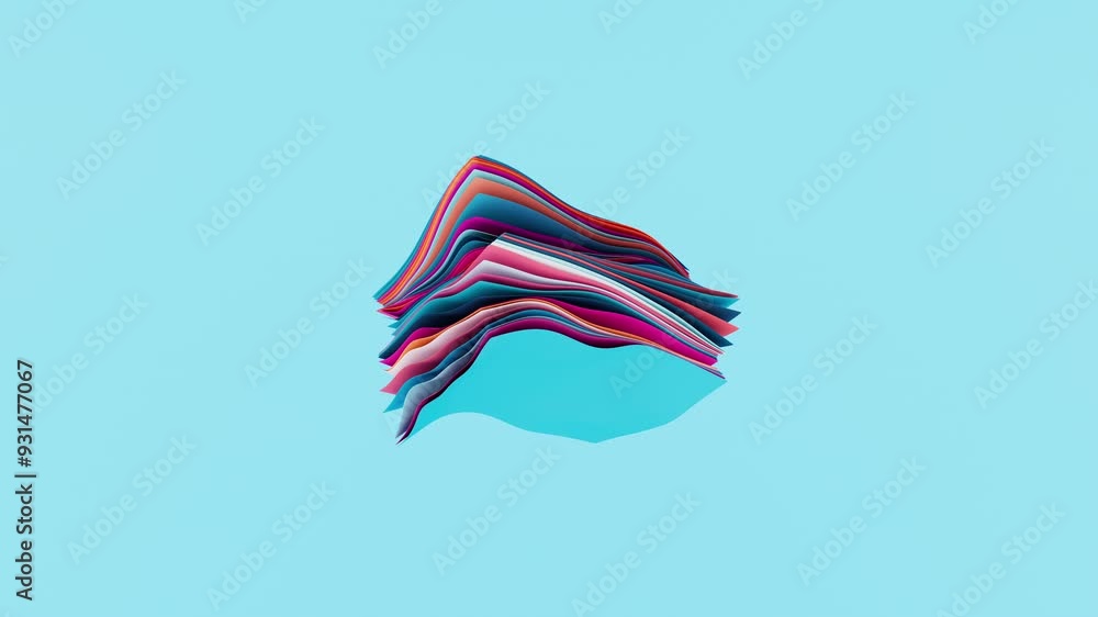 3D abstract animation of beautiful colorful objects with soft surfaces ...