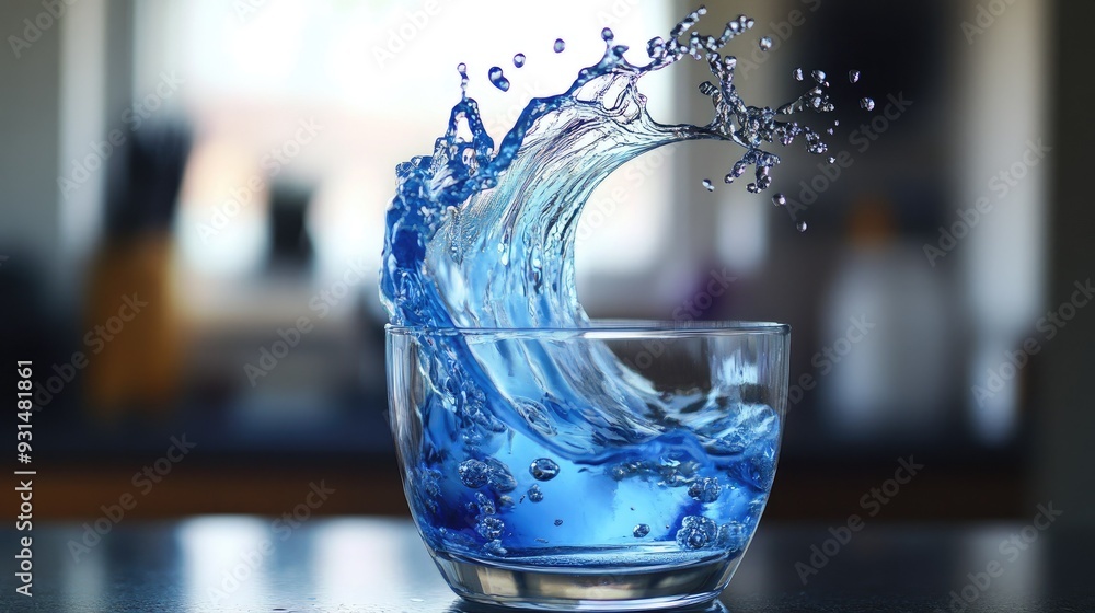 Captivating cinemagraph of a big blue wave caught mid-splash inside a ...