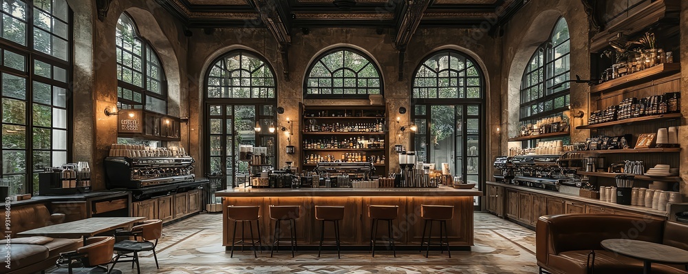 Symmetrical design of coffee shop, old Beyoglu and Autoban architecture ...