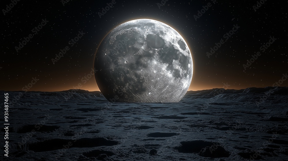 Full moon, Night sky, Stunning Giant Moon on the Horizon, Illuminating ...