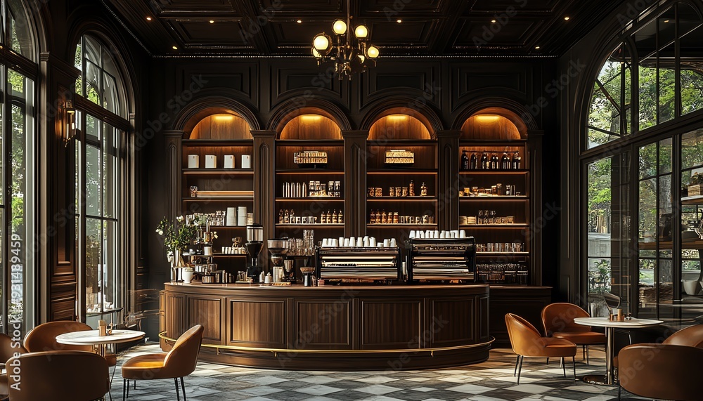 Elegant coffee shop design with minimalist touch, old Beyoglu and ...