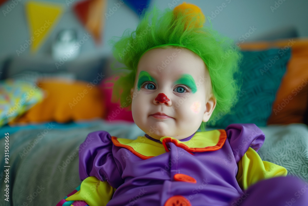 Mafia Clown Costume for an eerie Halloween look, with a baby dressed as ...