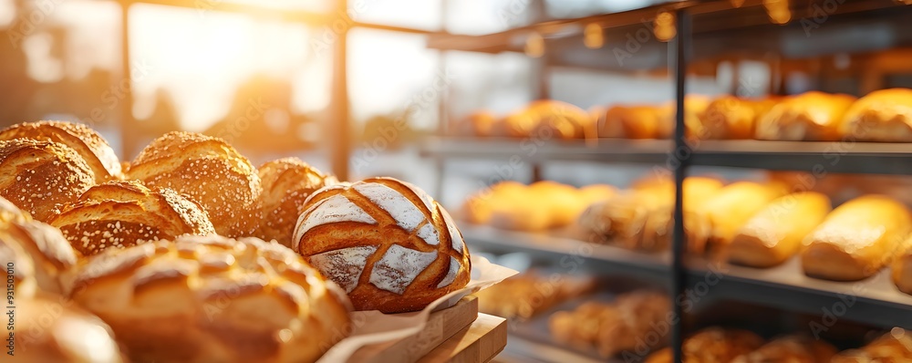 A 3D-rendered bakery display case filled with an assortment of freshly ...
